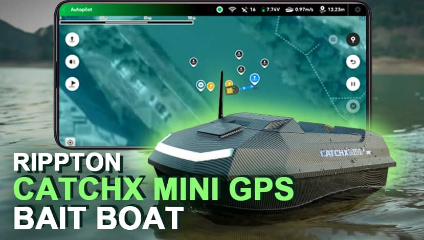 CatchX Mini GPS Fishing Bait Boat | RC Bait Boat Fish Finder - Rippton