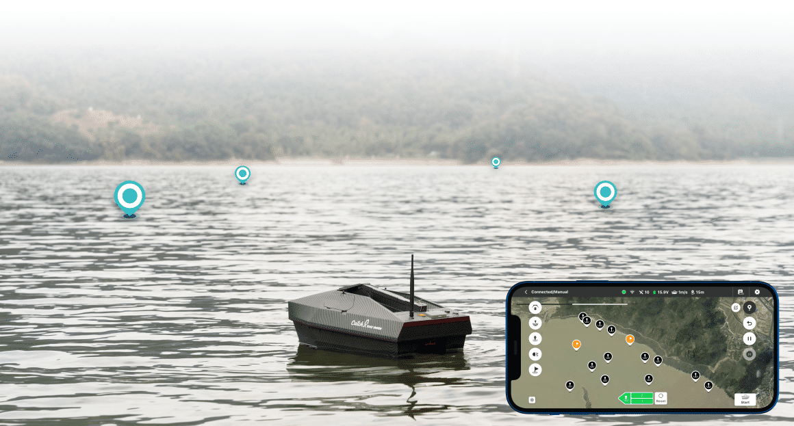 CatchX Pro GPS Fishing Bait Boat | RC Bait Boat Fish Finder - Rippton